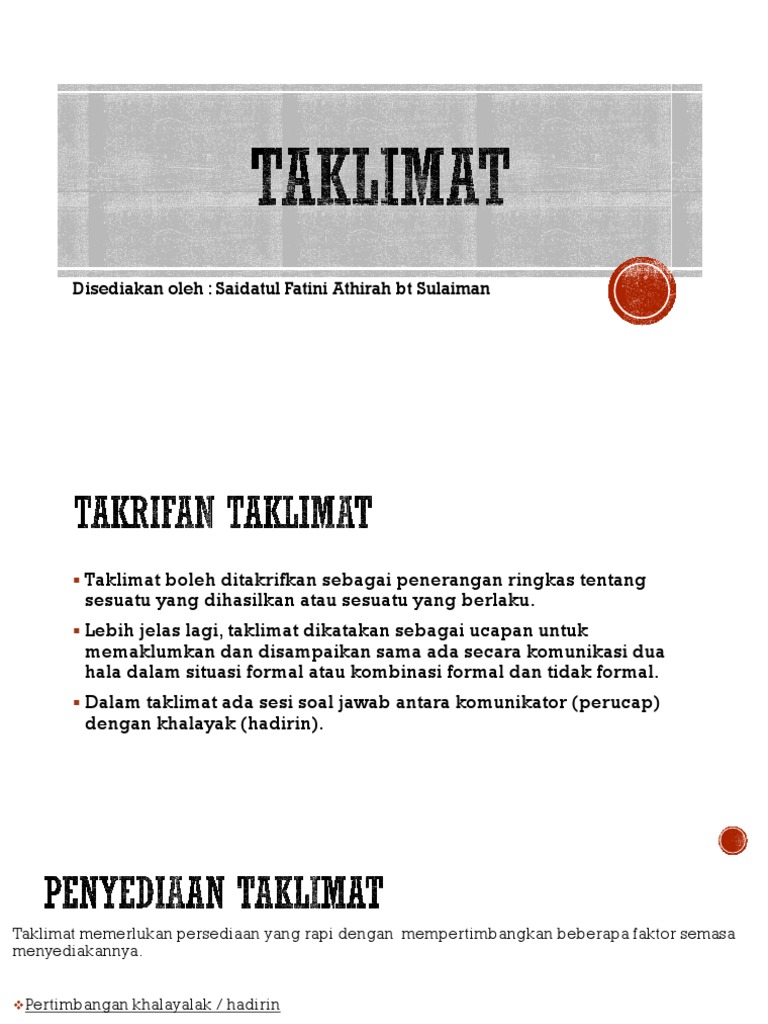 Taklimat | PDF