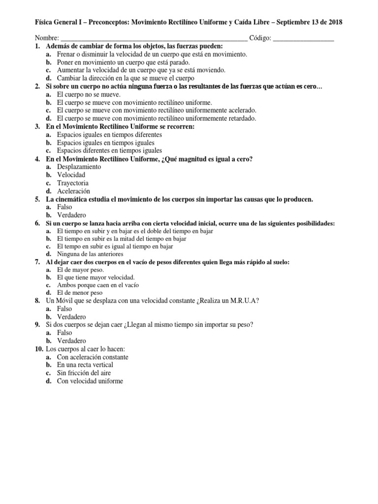Preconceptos - Laboratorio 1 y 2 | PDF