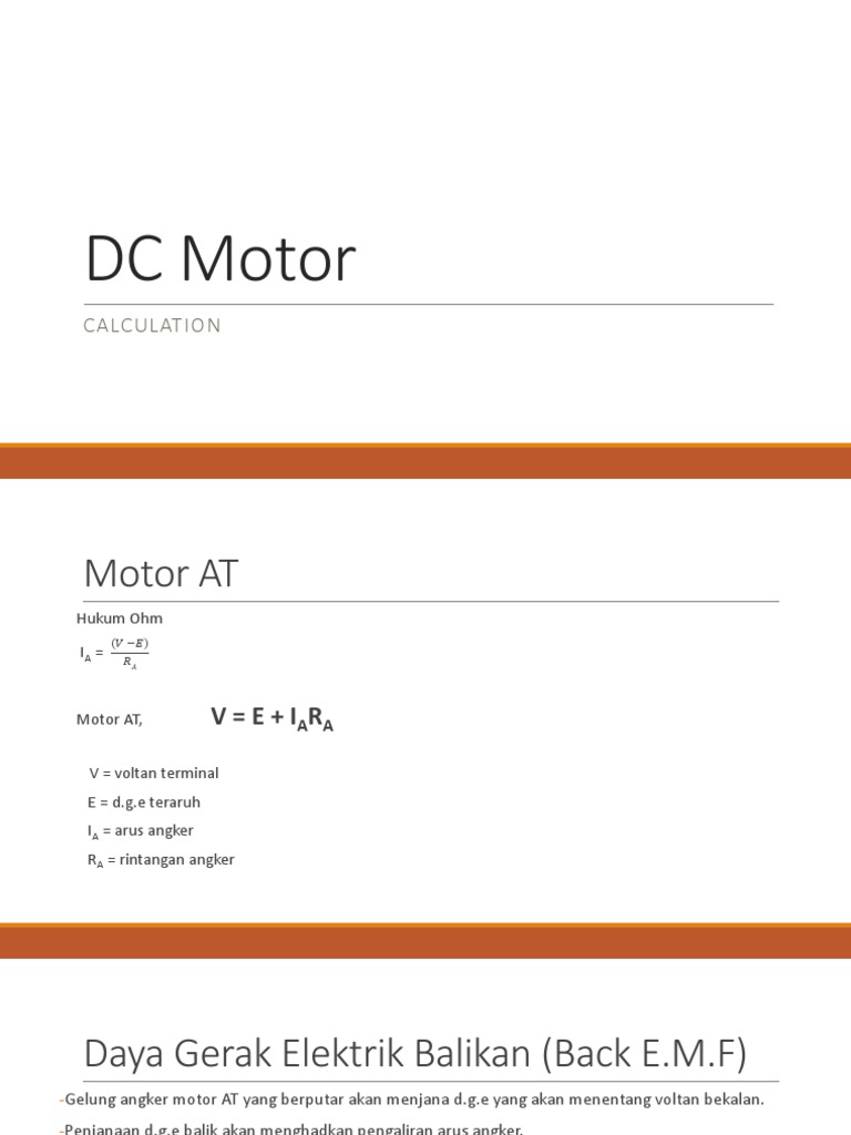 2.1 DC Motor Calculation | PDF