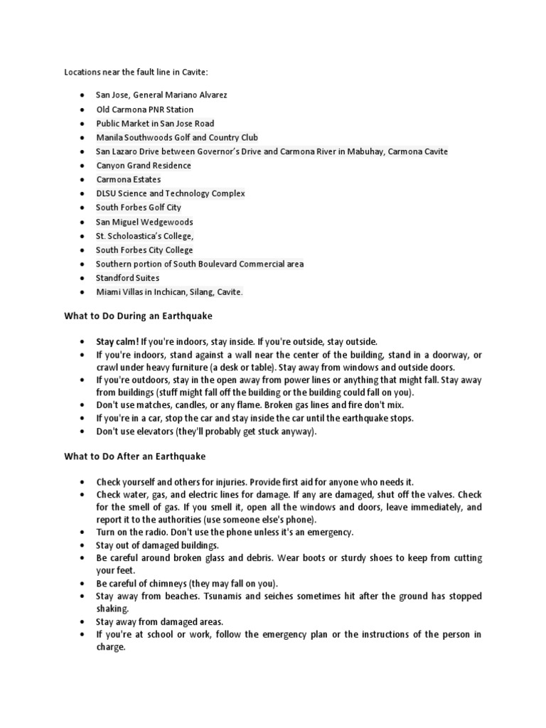 What To Do During An Earthquake Stay Calm! If You're Indoors, Stay ...