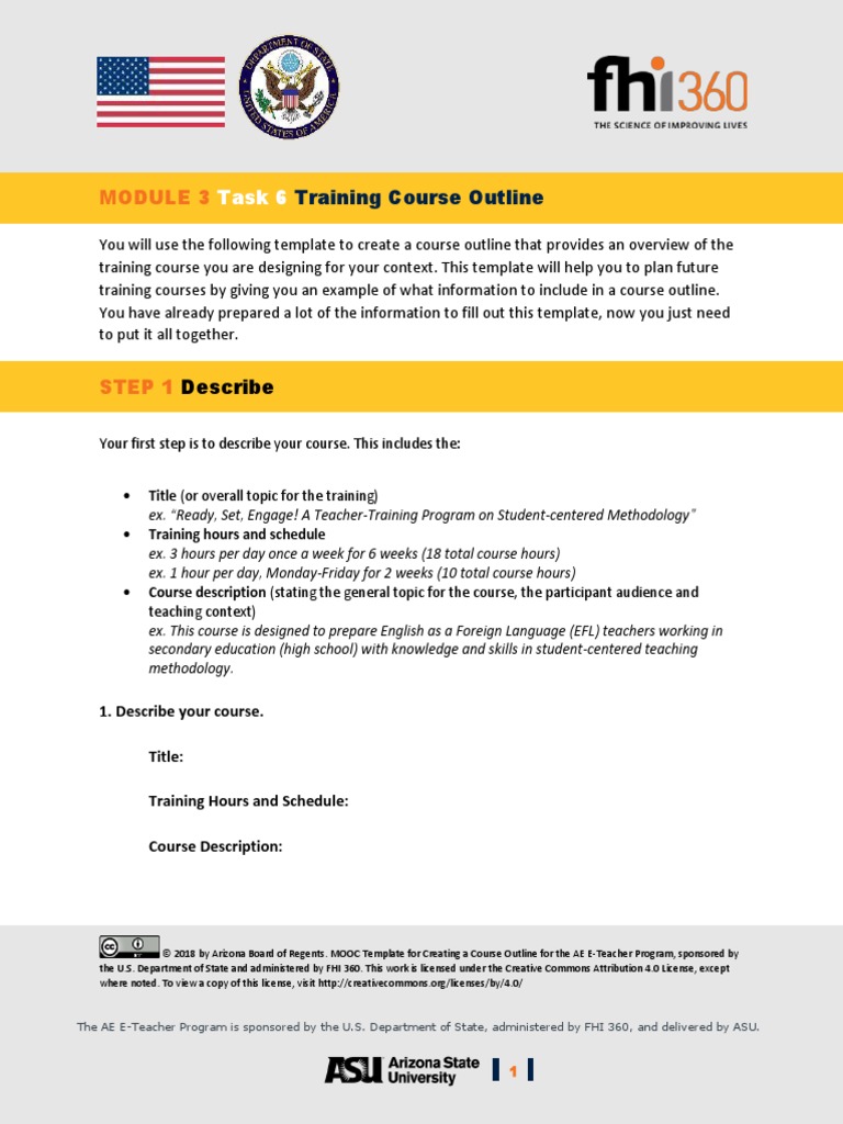 Module 3 - MOOC Template For Creating A Training Course Outline | PDF ...