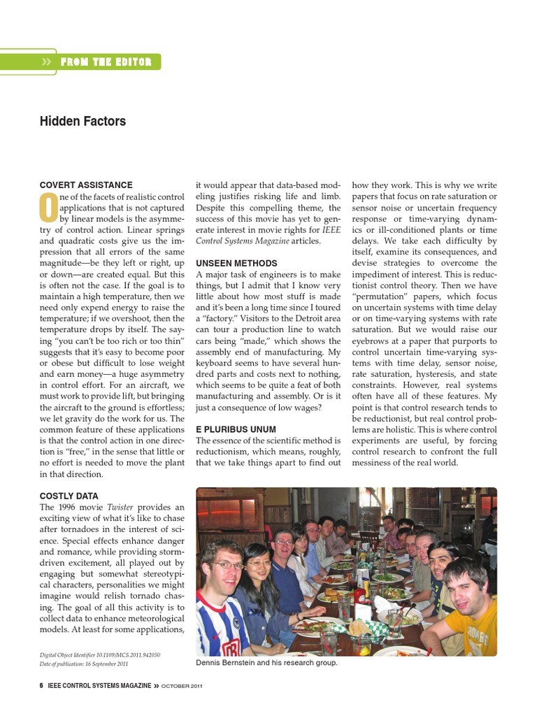 Hidden Factors: From The Editor From The Editor | PDF | Mathematical ...