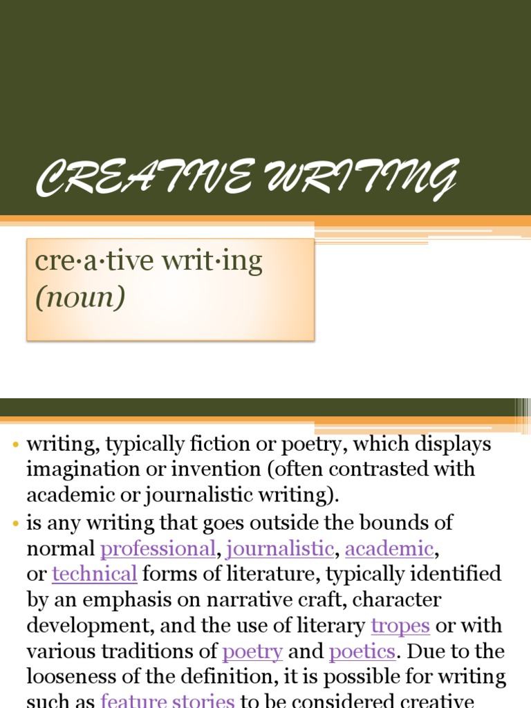 Creative Writing Slide 1 | PDF