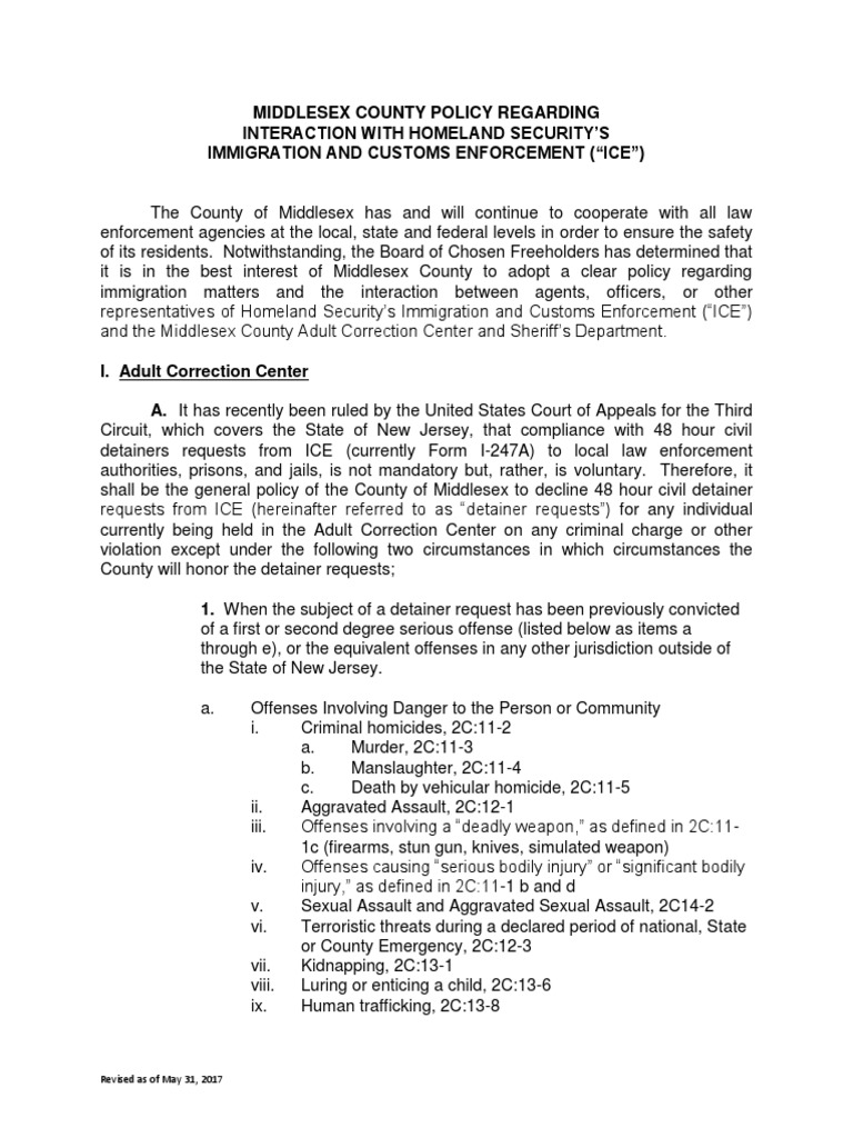 ICE Policy | U.S. Immigration And Customs Enforcement | United States ...