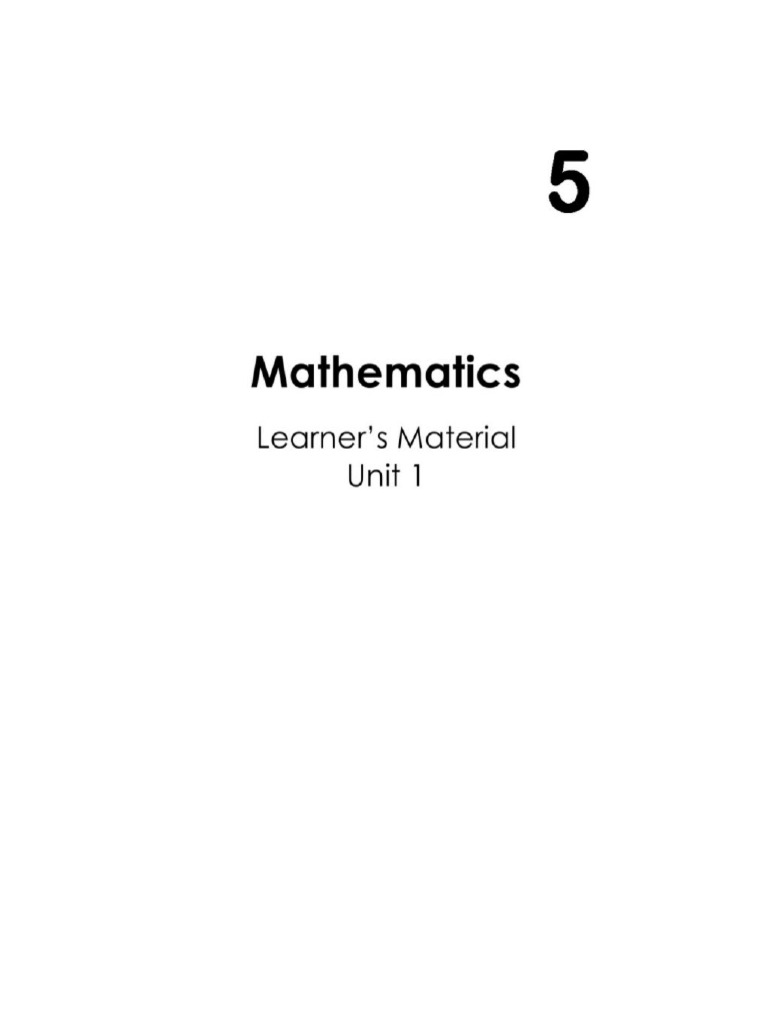 K To 12 Grade 5 Learner's Material in Mathematics (q1-q4) | PDF