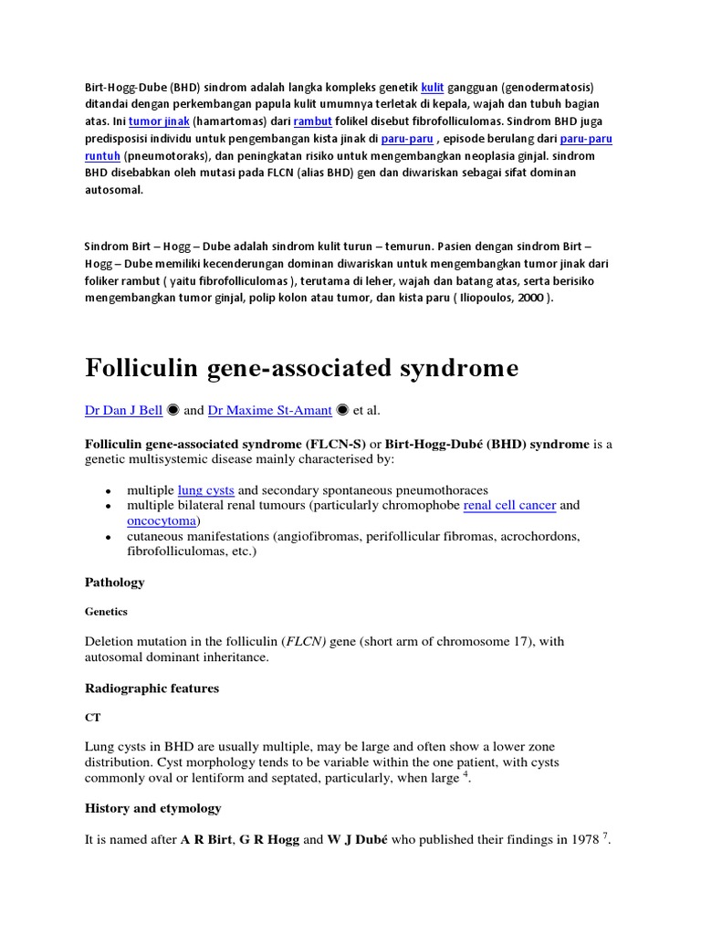 Folliculin Gene-Associated Syndrome: Kulit Tumor Jinak Rambut Paru-Paru ...