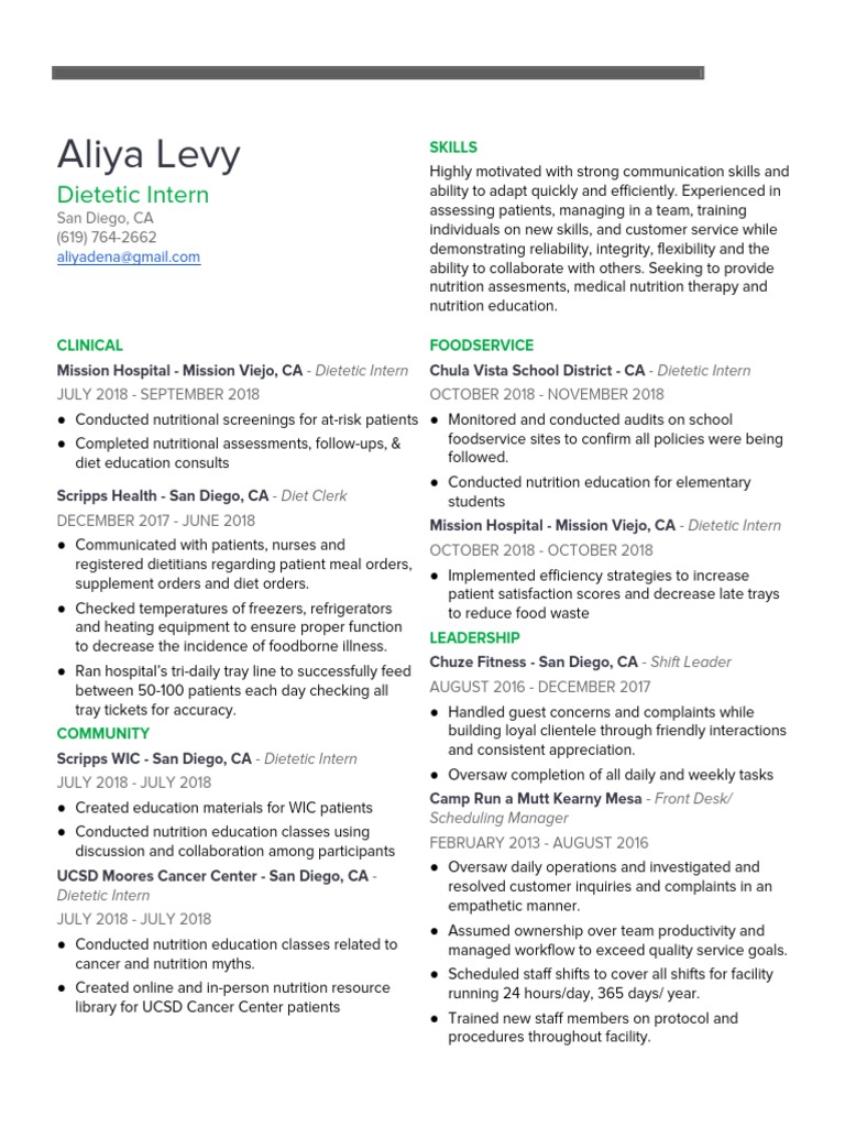 Resume Di - Ensign Hospice | PDF | Dietitian | Health Care