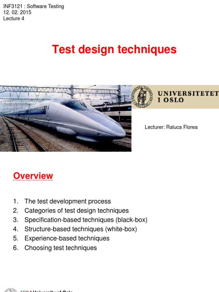 Test Design Techniques: INF3121/ 12.02.2015 / © Raluca Florea | PDF ...