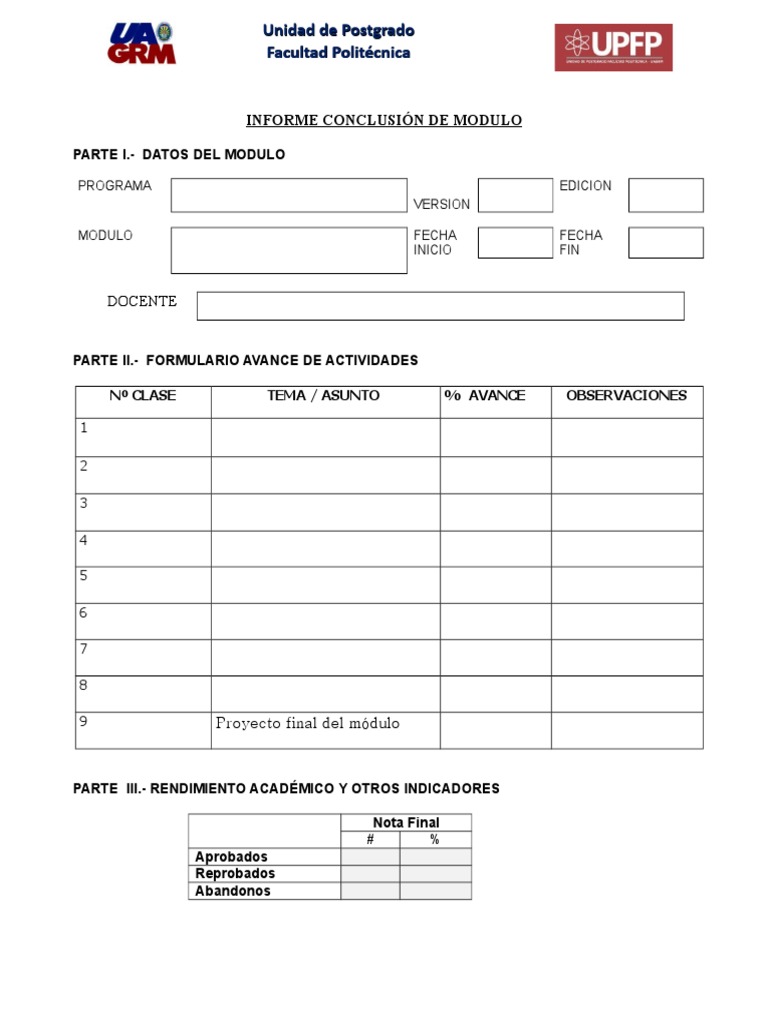 Formato Informe de Actividades | Estudiantes | Escuelas