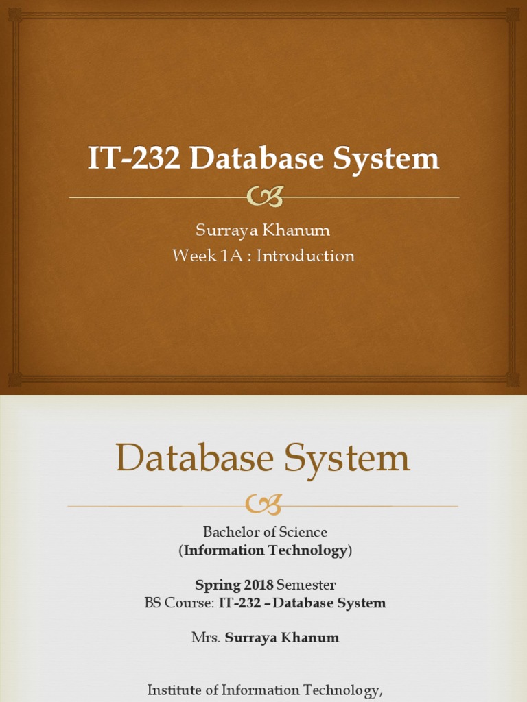Surraya Khanum Week 1A: Introduction | PDF | Relational Model | Databases