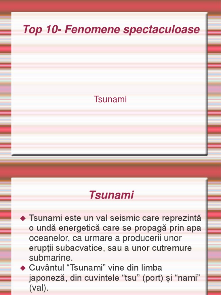 Proiect Top 10 Fenomene Spectaculoase - Tsunami | PDF