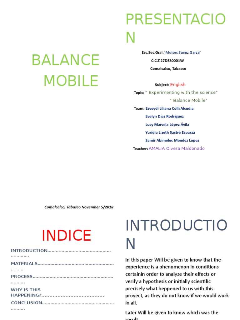 Balance Mobile Science Experiment | PDF | Methodology | Philosophical ...