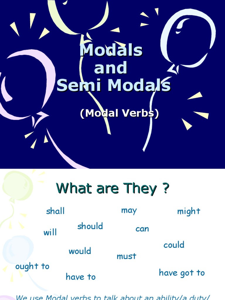 Modals and Semi Modals | Download Free PDF | Linguistic Morphology | Grammar