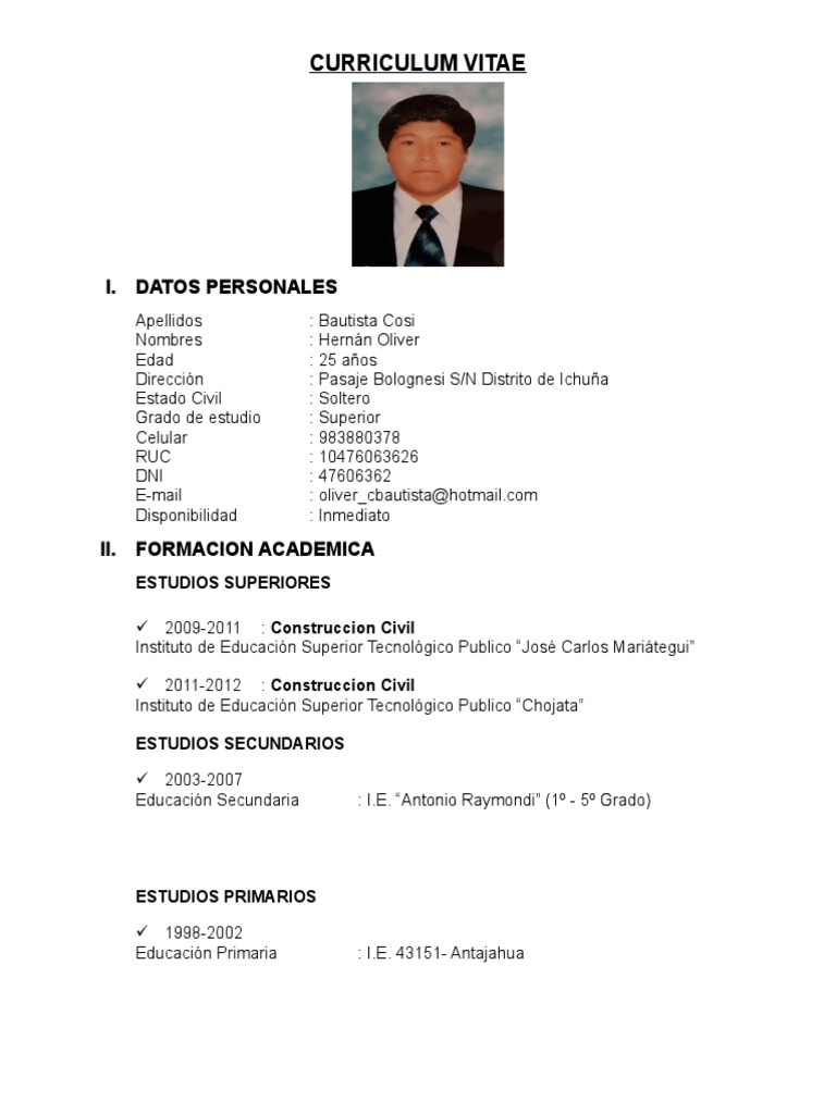Curriculum Vitae Hernan | PDF