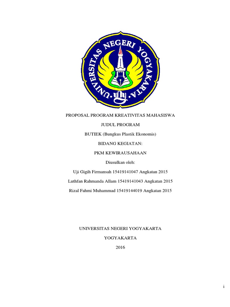 Proposal PKM Lolos Didanai Dikti | PDF