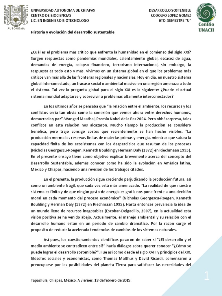 Historia y Evolucion Del Desarrollo Sust | PDF | Desarrollo sostenible | Ambientalismo