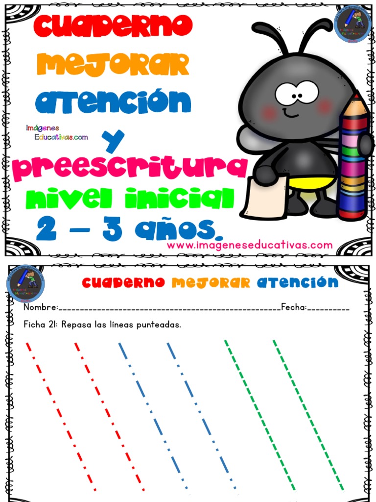 Fichas para Trabajar La Preescritura Nivel Inicial 2 - 3 Años | PDF