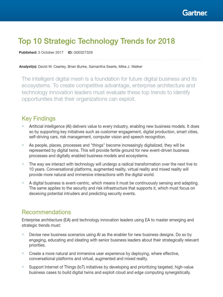 Top 10 Strategic Technology 327329 | PDF | Artificial Intelligence ...