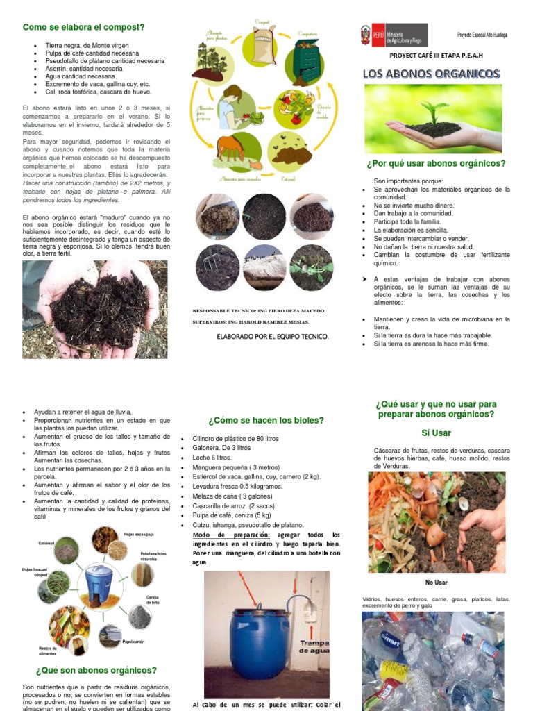 Los Abonos Organicos Triptico Corregido | PDF | Fertilizante | café
