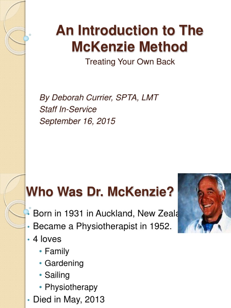 An Introduction To The Mckenzie Method: Treating Your Own Back | PDF ...