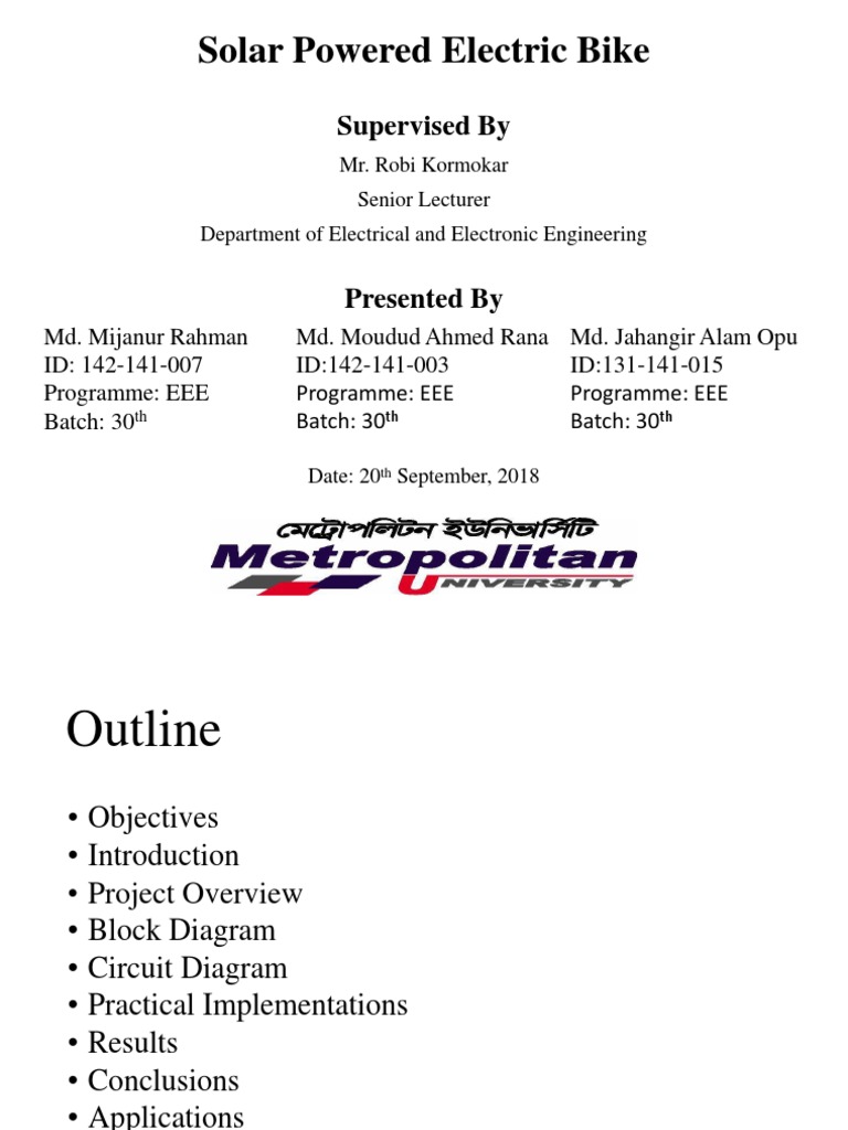 Solar Bike | PDF | Solar Panel | Solar Power