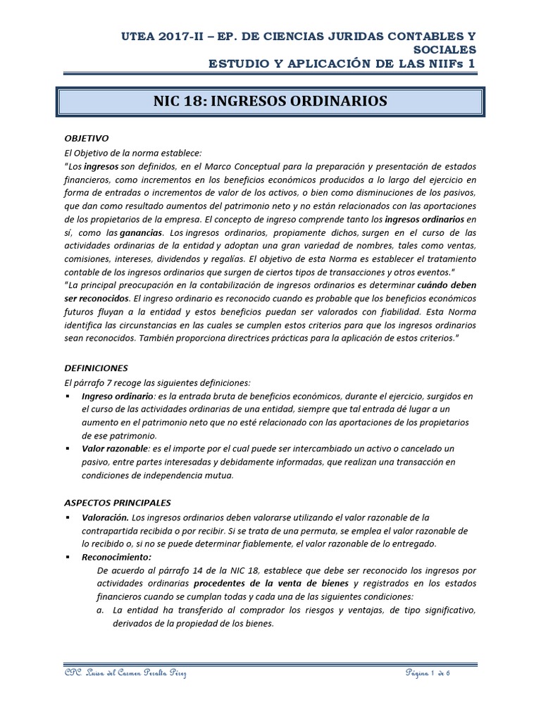 Nic 18 y 23 | PDF | Beneficio (economía) | Interés