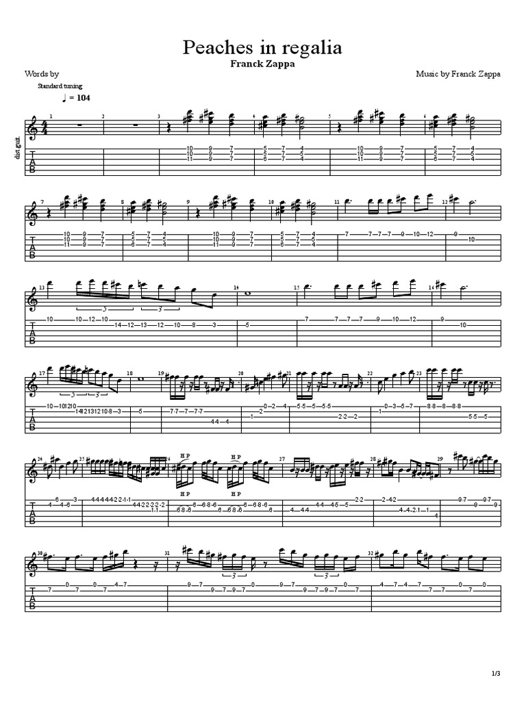 Peaches en Regalia Tab | PDF | Musical Compositions | Grammy Awards