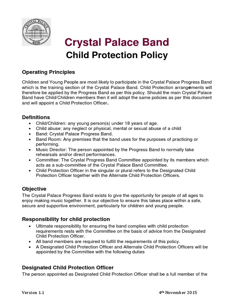Child Protection Policy 1 | PDF | Child Protection | Confidentiality