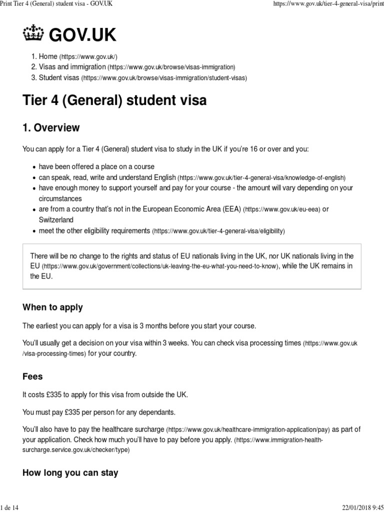UK Tier 4 Student Visa Guide | PDF | Travel Visa | Academic Degree