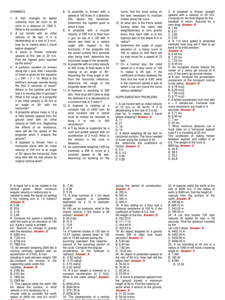 Projectile Motion Rotational Dynamics And Friction Problems Pdf