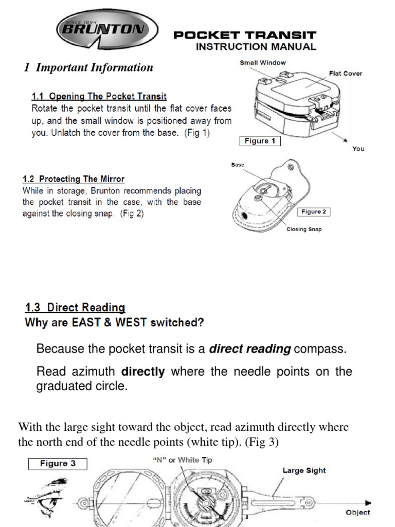 Manual Brújula Brunton | PDF | Compass | Azimuth