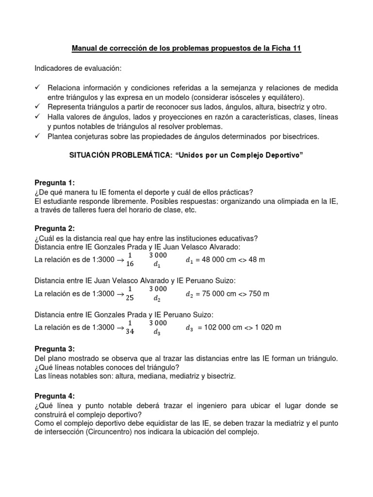 Rp-mat3-k11-Manual de Correccion Ficha 11 | PDF | Triángulo | Euclides