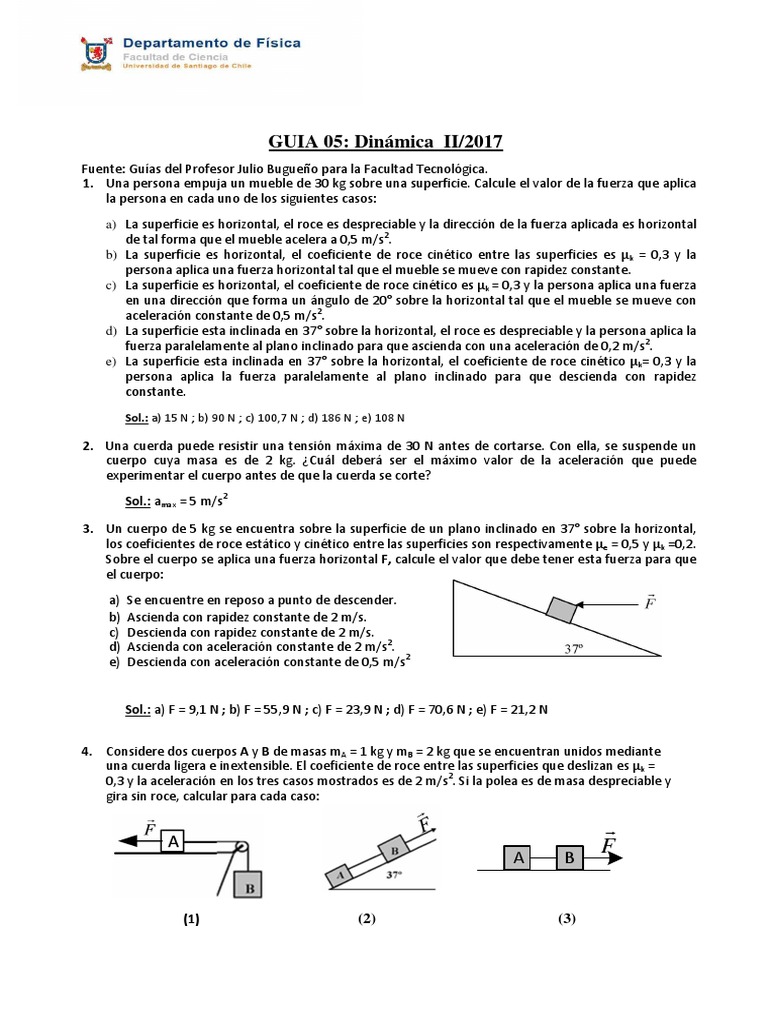 Fuerzas y Movimiento: Ejercicios Resueltos | PDF | Fricción | Fuerza