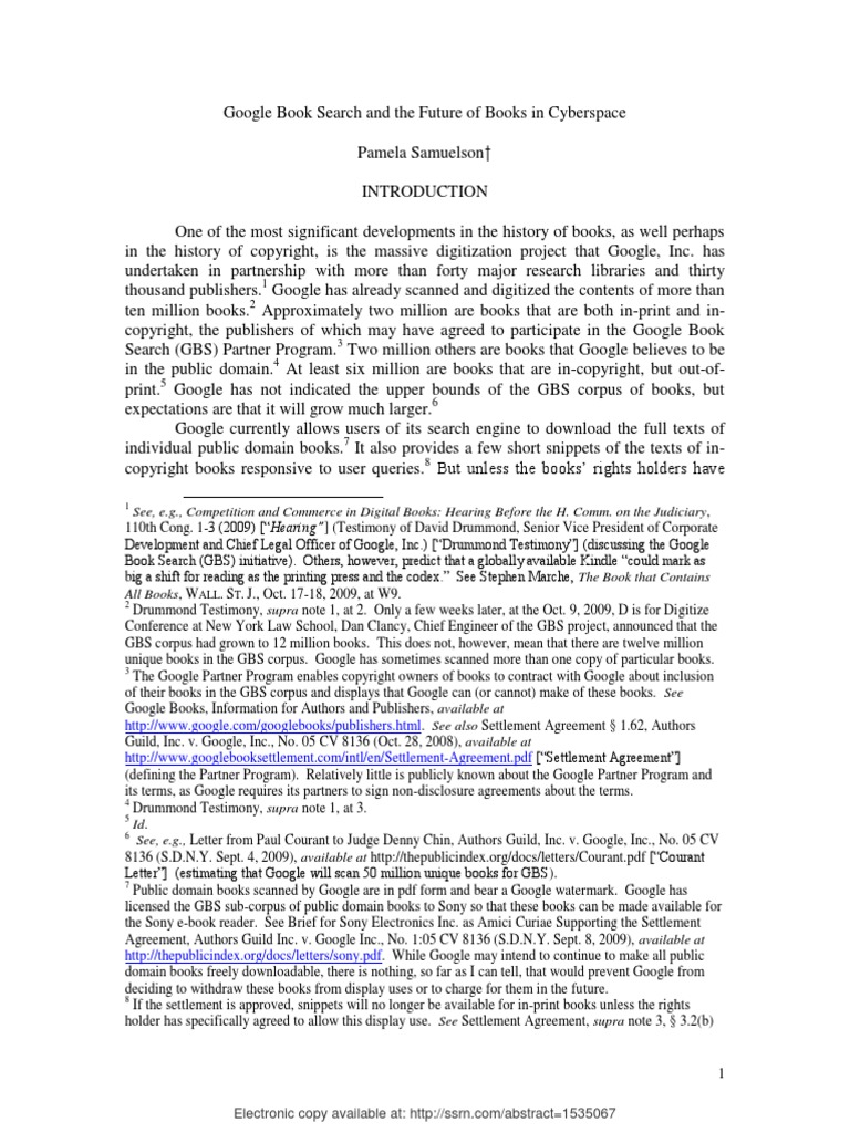 Google Book Search: Impact on Digital Books | PDF | Google Books | Fair Use