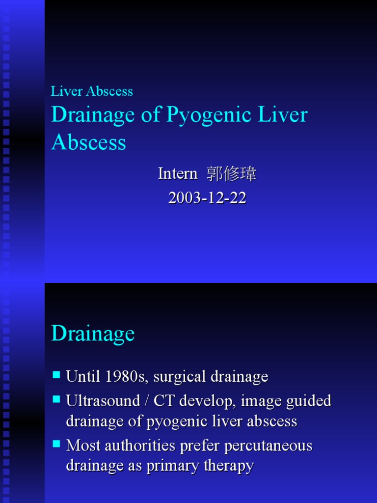 Pyogenic Liver Abscess Management | PDF