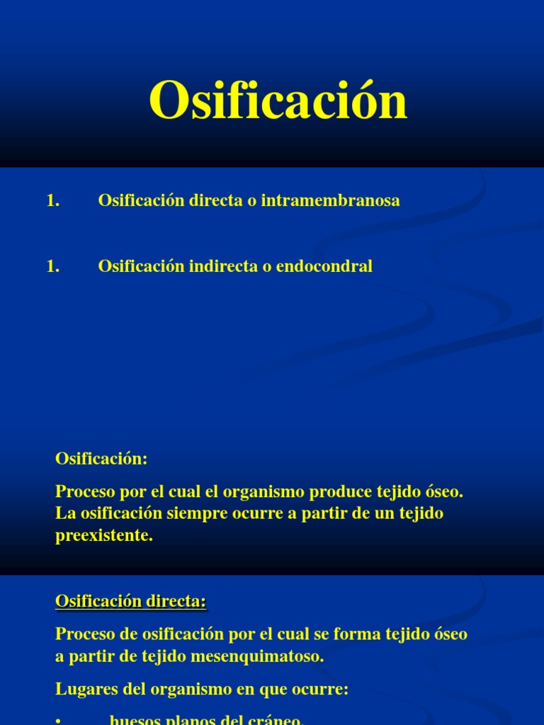 Osificacion | PDF | Cartílago | Hueso