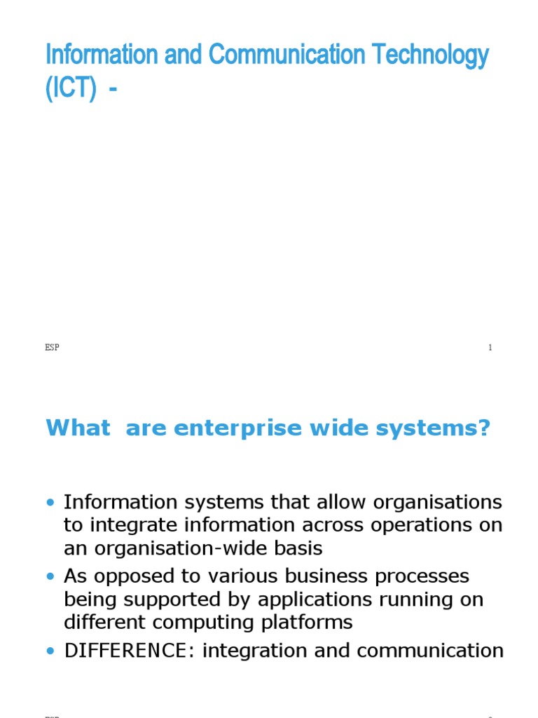 Enterprise Information System (ICT) | PDF | Supply Chain | Enterprise ...