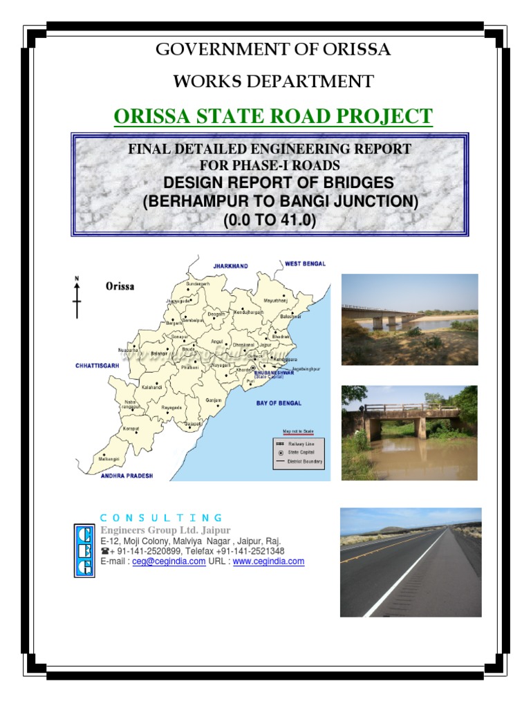 Final Bridge Design Report Berhampur Ani | PDF | Road | Civil Engineering