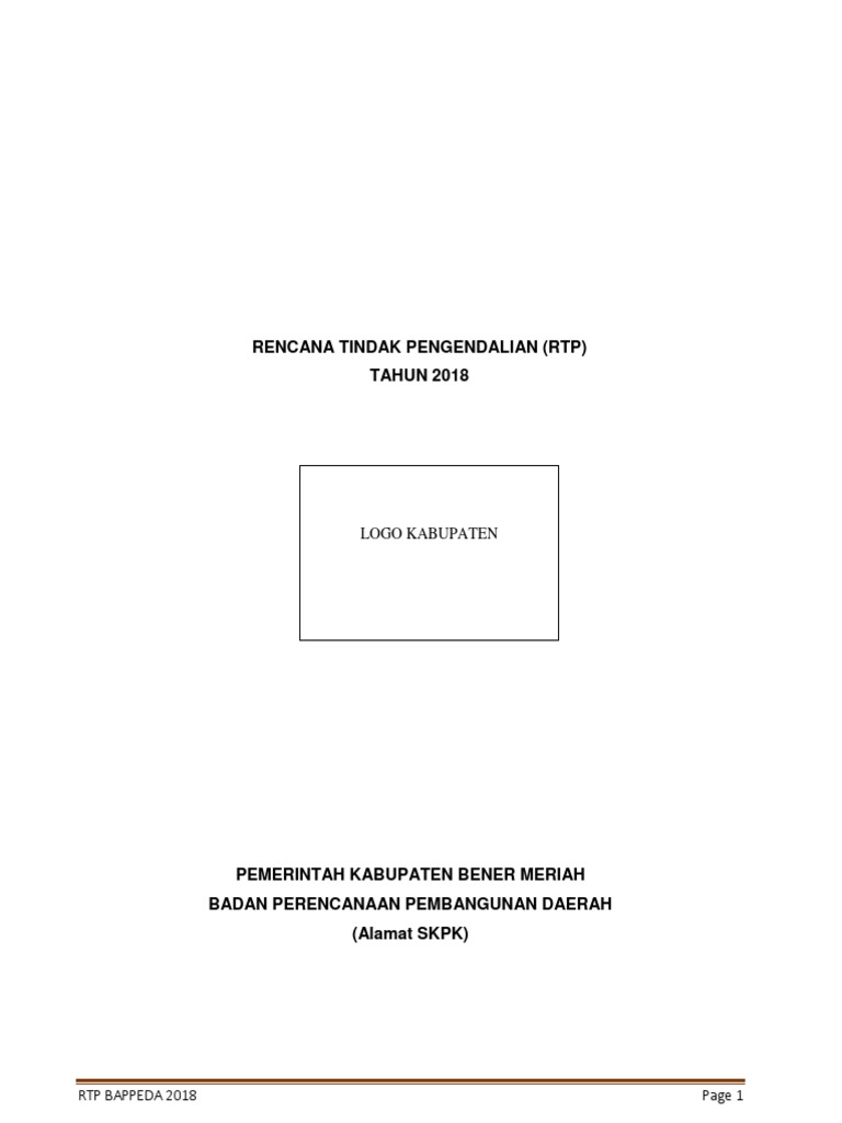 RTP SPIP BAPPEDA 2018 Kabupaten Meriah | PDF