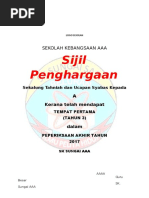 Sijil Penghargaan Sumbangan AJK PIBG | PDF