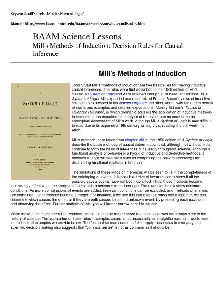 Mill's Metode Word | PDF | Inductive Reasoning | Causality