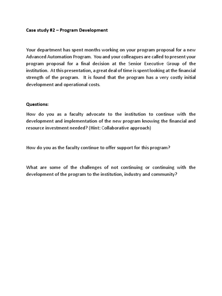 Case Study #2 - Program Development | PDF