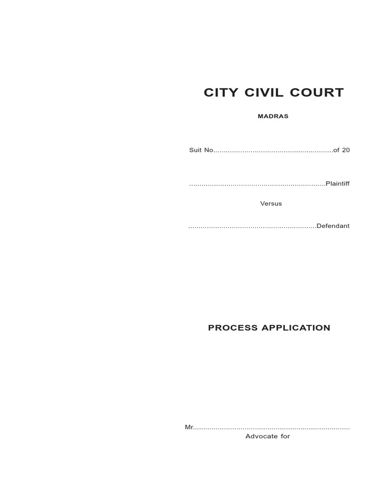Process Application City Civil Court | PDF