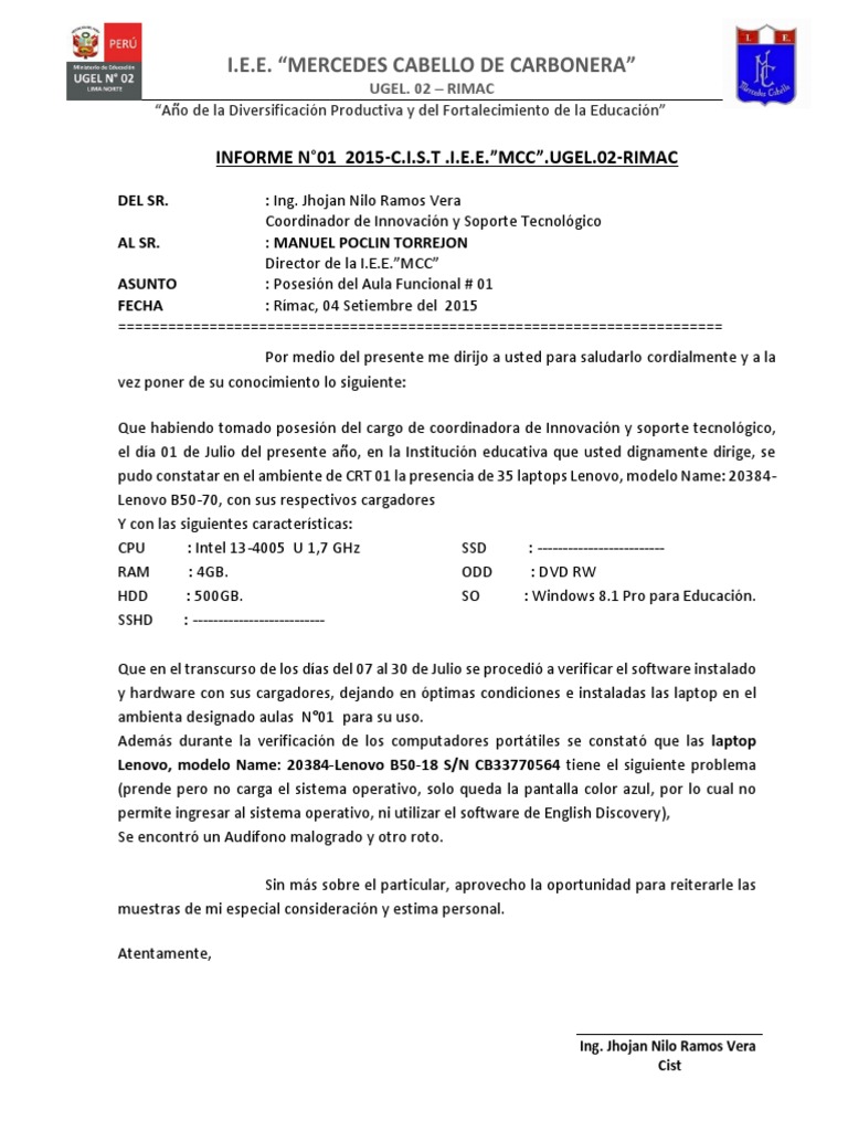 Modelode Informe Cist | PDF