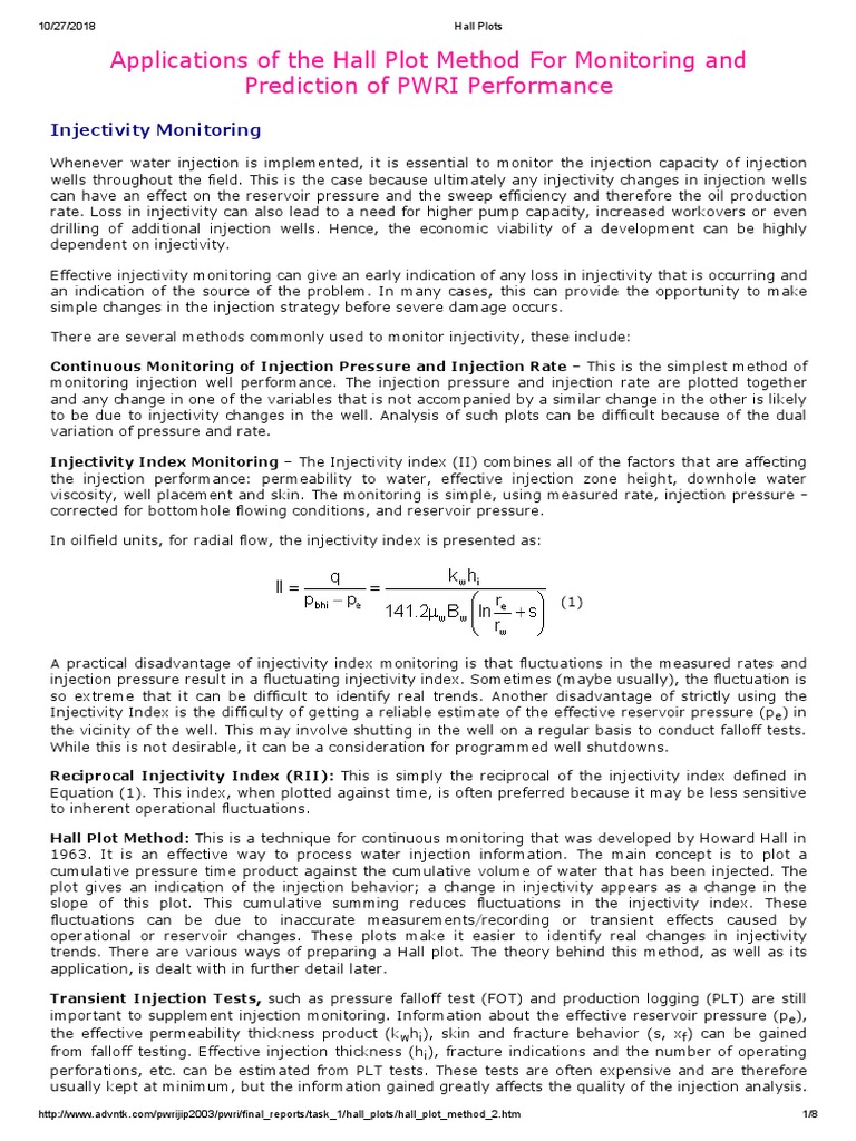 Hall Plots | PDF | Petroleum Reservoir | Pressure