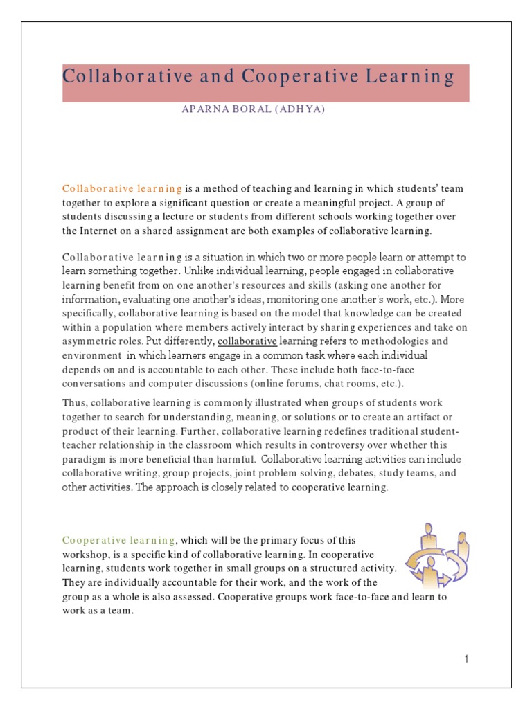 Collaborative and Cooperative Learning | PDF | Collaboration | Education Theory