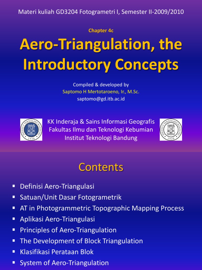Chap4c AeroTriangulation | PDF | Survei | Geomatika