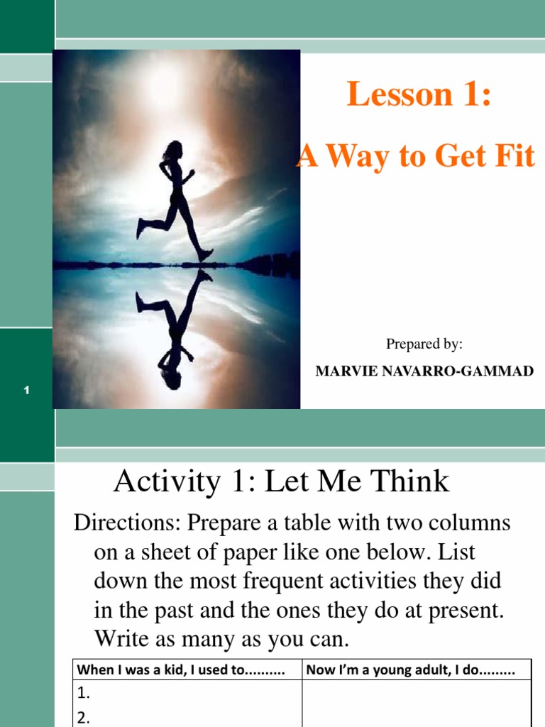 Getting Fit Through Physical Activity: A Guide to the Components of ...