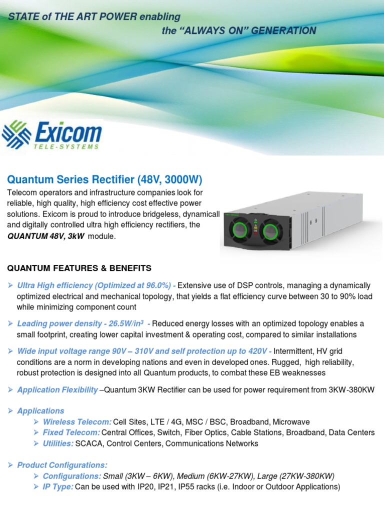Quantum SMR3000W Specs | PDF | Rectifier | Telecommunication