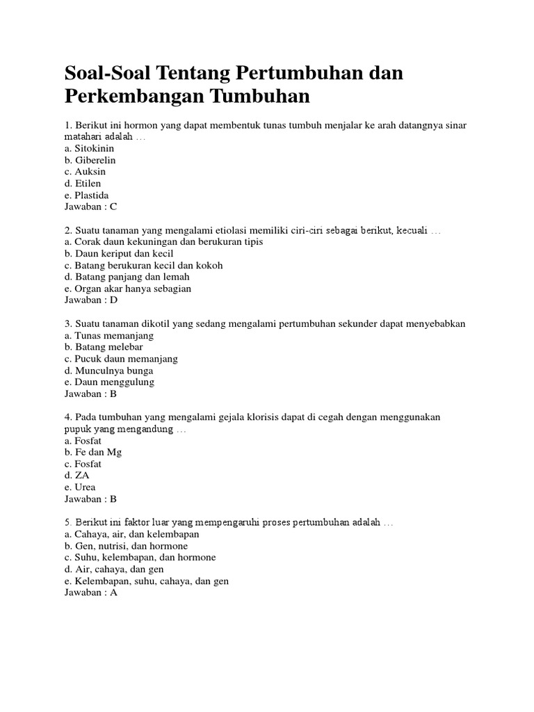 Latihan Pertumbuhan Dan Perkembangan | PDF